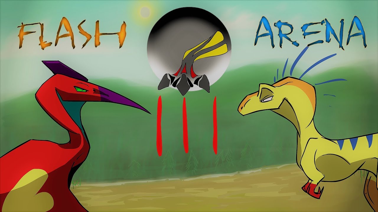Flash Arena 3 - Quetzalcoatlus vs Megaraptor - YouTube