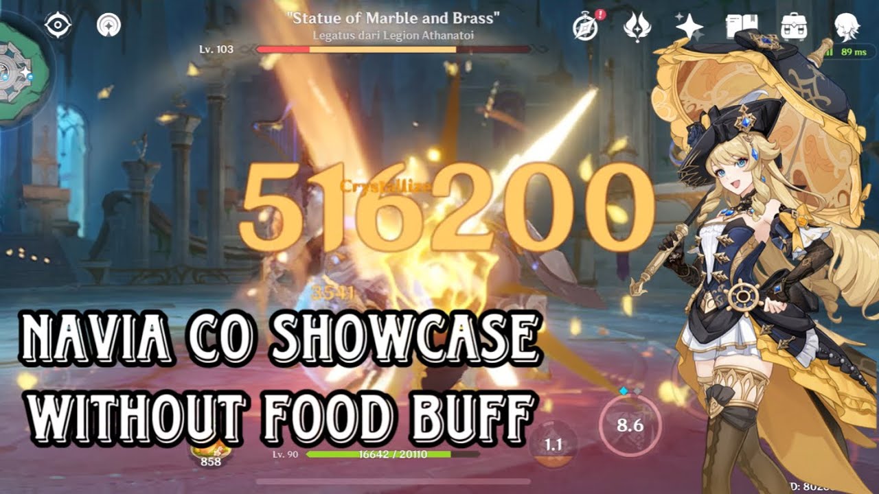 Navia C0 Showcase Damage Without Food Buff - YouTube
