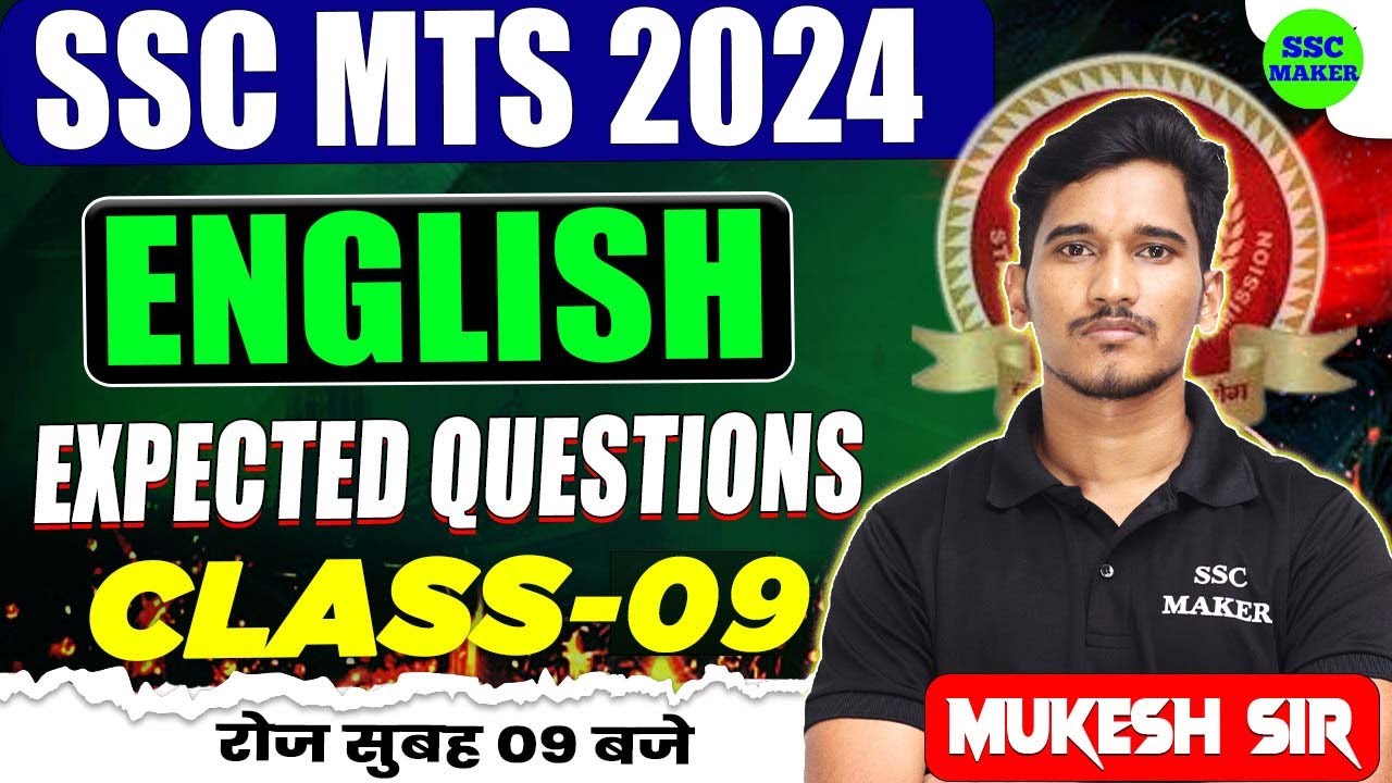 SSC MTS 2024 | SSC MTS English Class #9 | SSC MTS English Expected ...