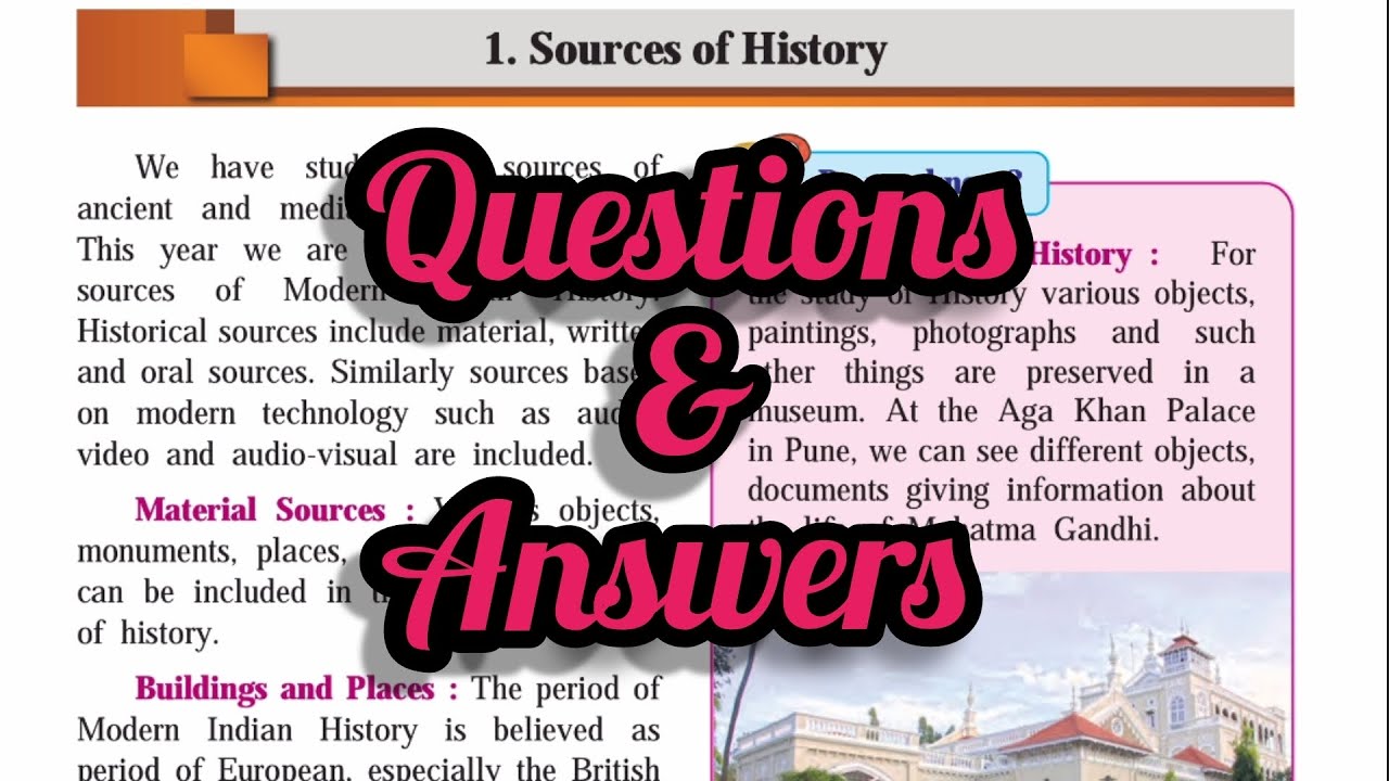 Class 8th || History || chp-1 || Sources of History || Questions and ...