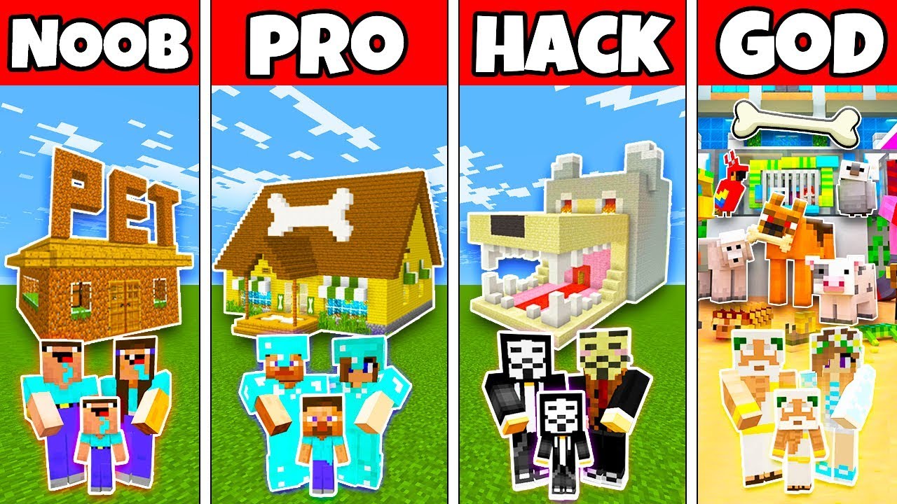 Minecraft: FAMILY MODERN ANIMAL PET SHOP BUILD CHALLENGE - NOOB vs PRO ...
