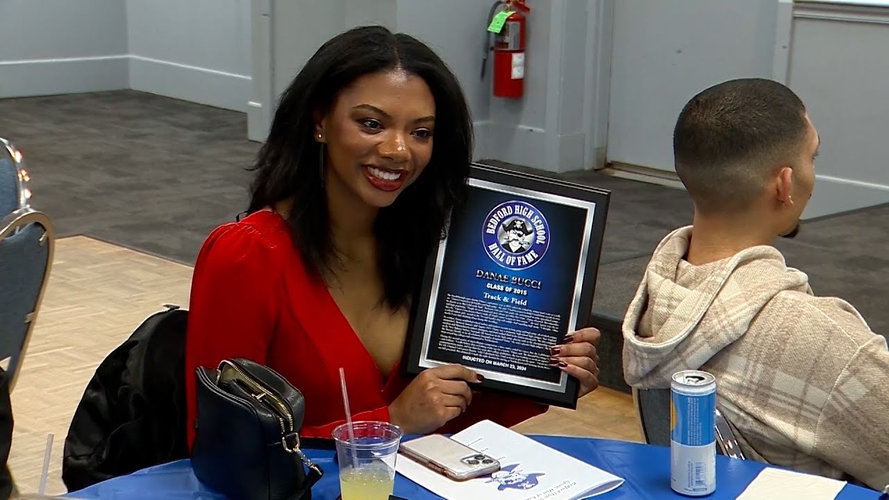 WCVB reporter inducted into her alma mater's sports hall of fame - YouTube
