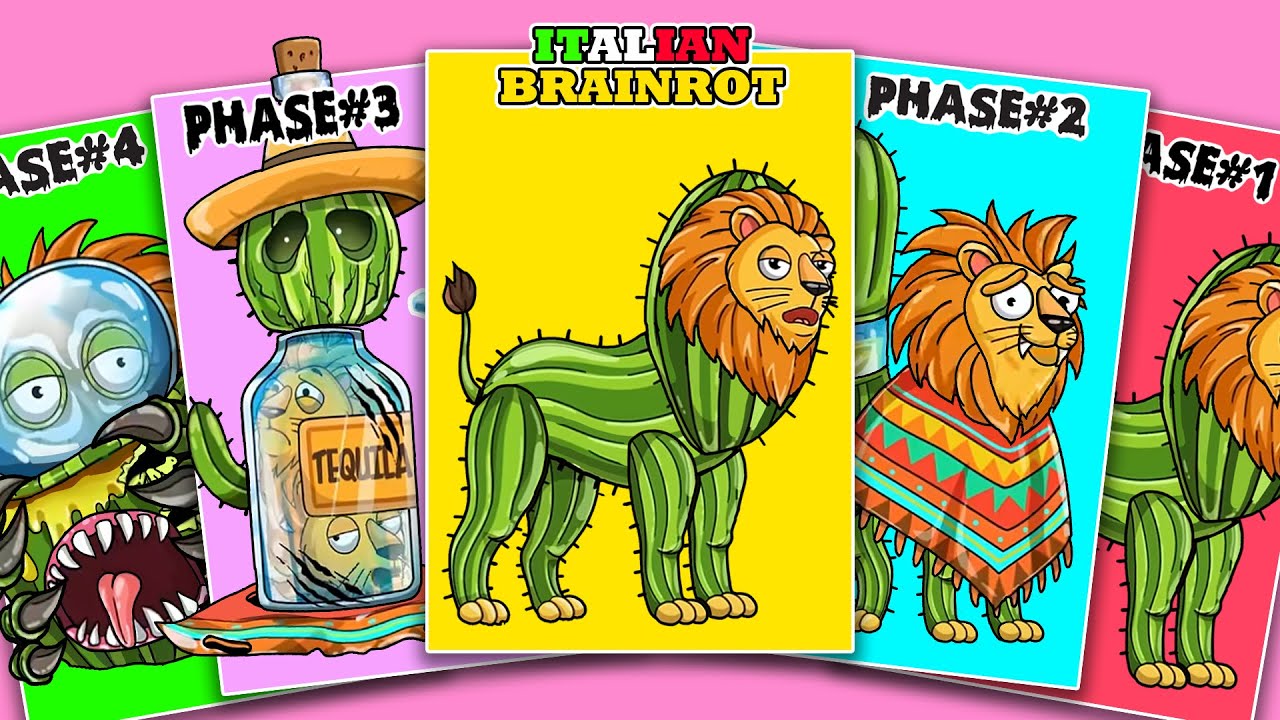 ITALIAN BRAINROT Leonelli Cactuselli Phases 1vs2vs3vs4😱Brainrot Sticker ...