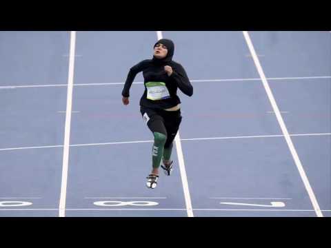 Female sprinters from Saudia Arabia and Afghanistan wear hijabs to take ...