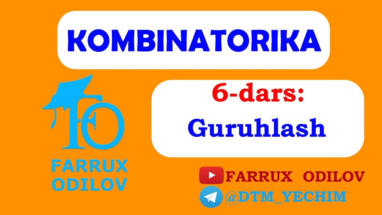 KOMBINATORIKA | 6-dars - YouTube