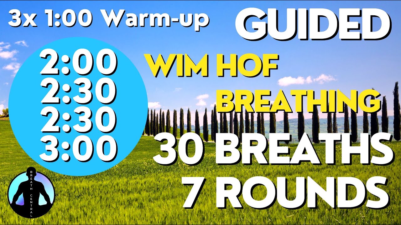 WIM HOF Guided Breathing Technique - Advanced | 30 Breaths | With Warm ...