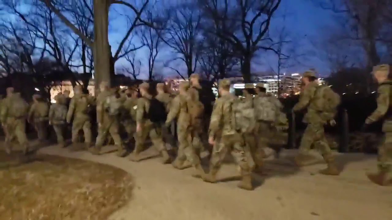 Military movement in front of the U.S. Capitol - YouTube