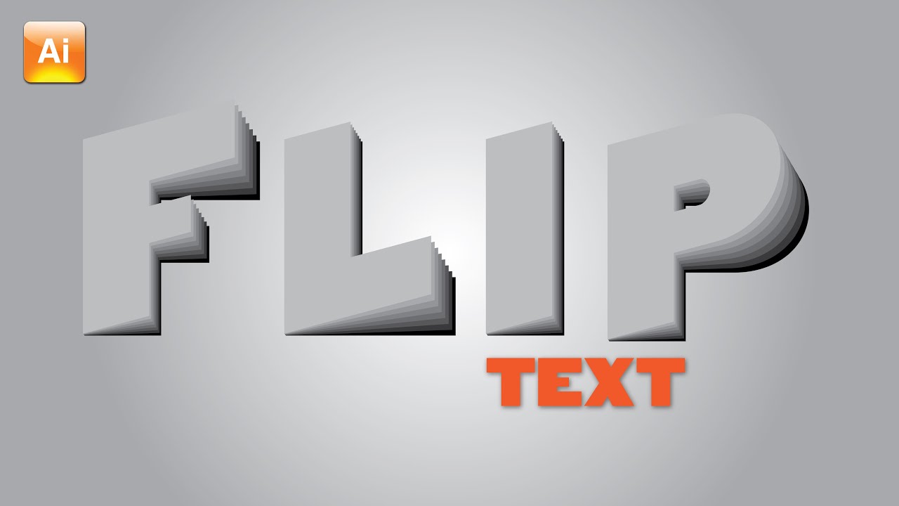 Flip Text Effect in Illustrator I #texteffect in adobe illustrator I ...