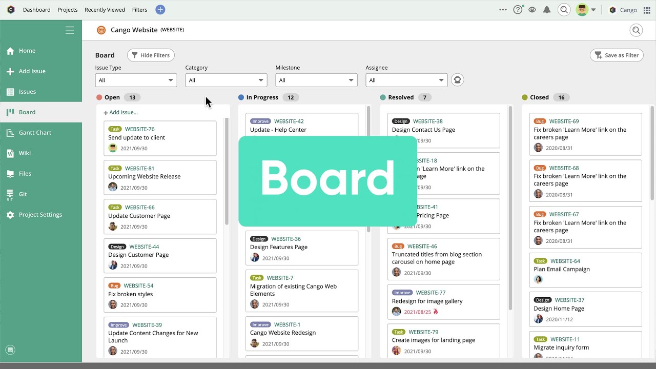 Kanban Backlog Board