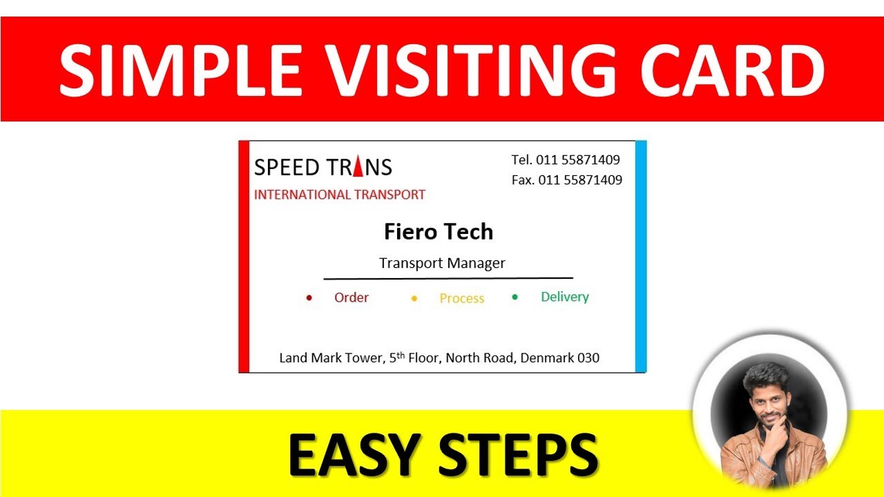 SIMPLE VISITING CARD || MICROSOFT WORD || THE FIZZ - YouTube