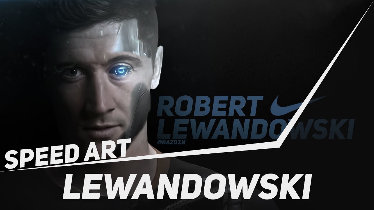 Photoshop Speed Art #30: Lewandowski Cyborg Poster | BazDZN - YouTube