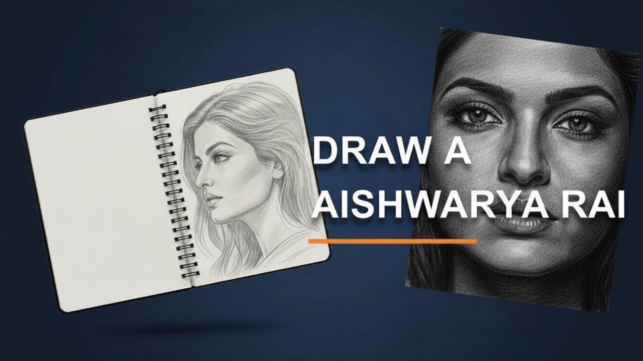 How to draw Aishwarya Rai | Realistic Portrait Sketch | Step-by-Step ...