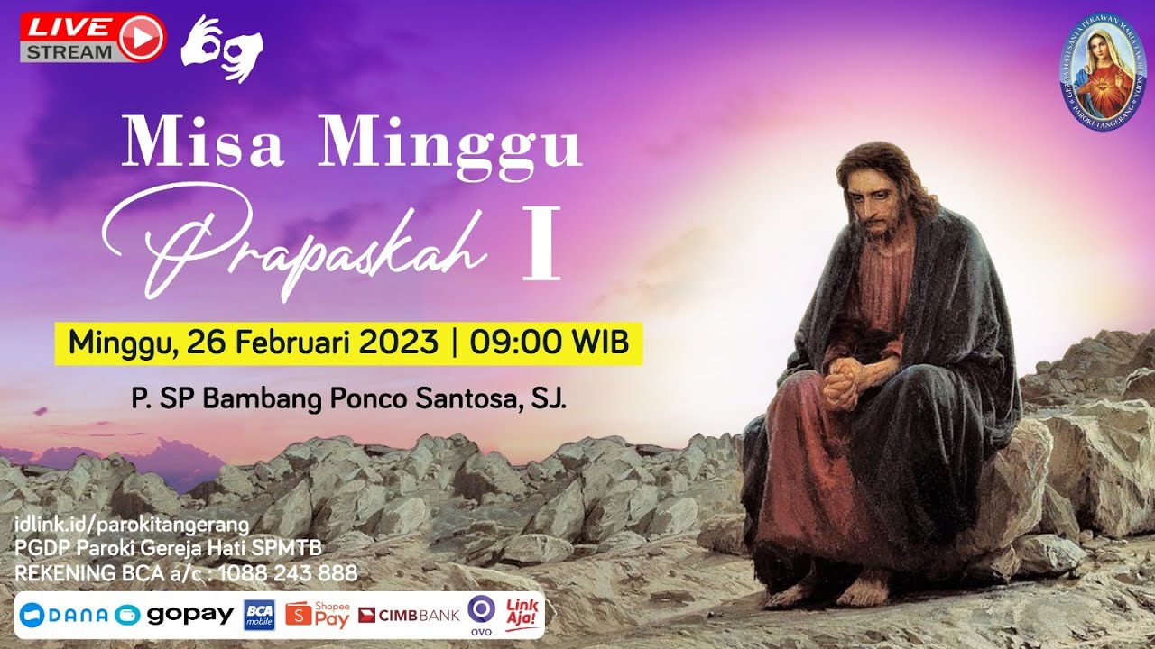 Misa Minggu Prapaskah 1 Minggu 26 Februari 2023 Youtube