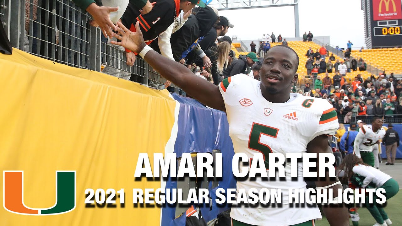 Amari Carter Regular Season Highlights | Miami DB - YouTube