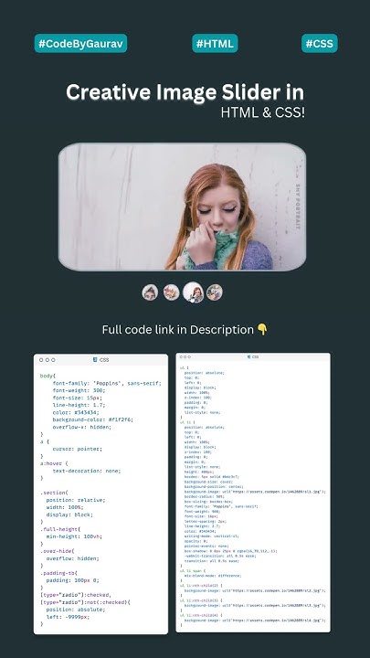 🔥Pure CSS Image Slider with Smooth Transitions! 🖼️#shorts #webdevelopment #coding - YouTube