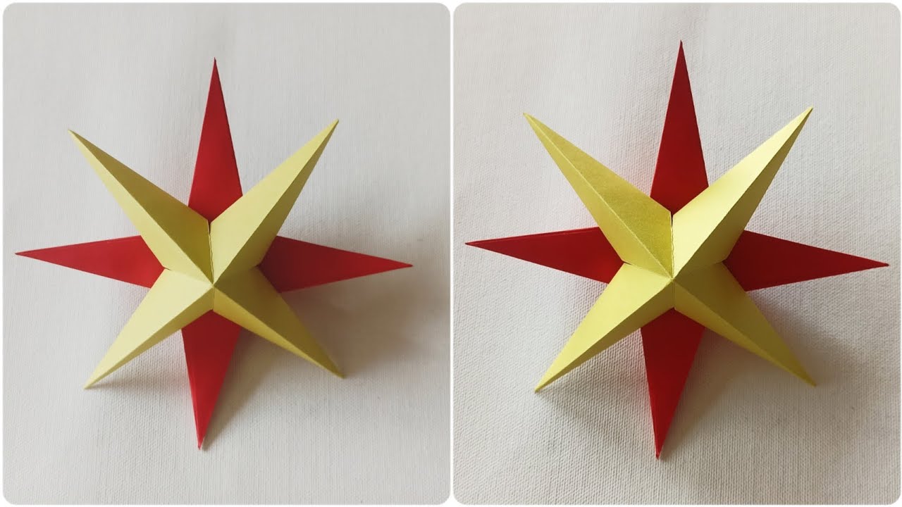 DIY || 3D Christmas Star ⭐ || Christmas decorations || Christmas star ...