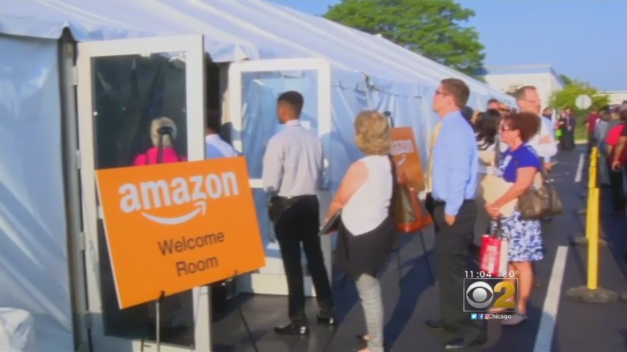 Amazon Job Fair Draws Hundreds To Romeoville Warehouse - YouTube