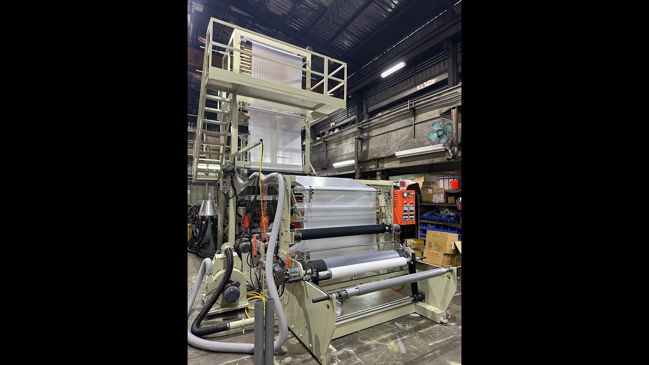 Two layer Plastic inflation machine Model: KMTL-50 (A/B/A LAYER) - YouTube