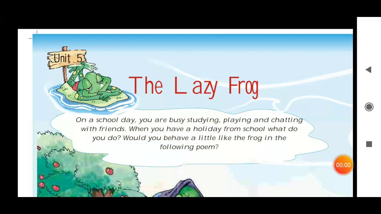 "THE LAZY FROG " POEM CLASS 5 ENGLISH CHAPTER NCERT - YouTube