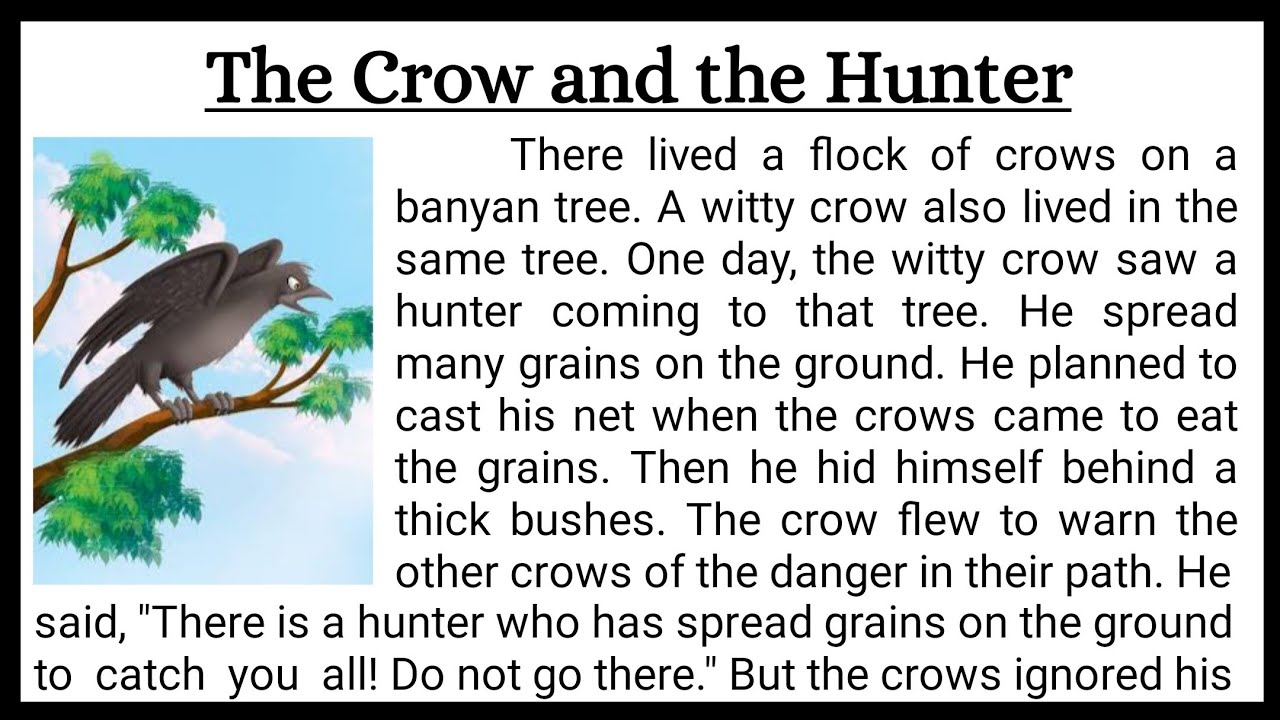 The Crow and the Hunter | কাক এবং শিকারী | english short story the crow ...