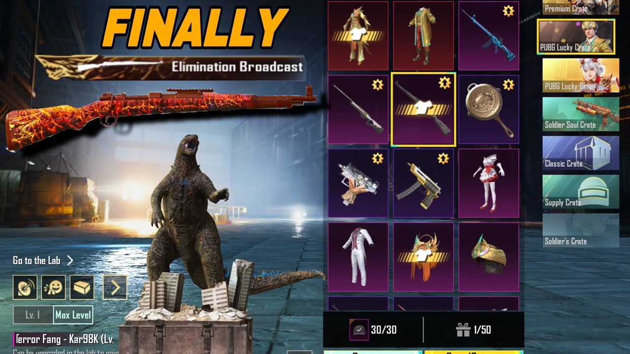 Finally I Got Dream Gun 😱 KAR98 Godzilla Skin In 5500 UC || PUBG Mobile ...