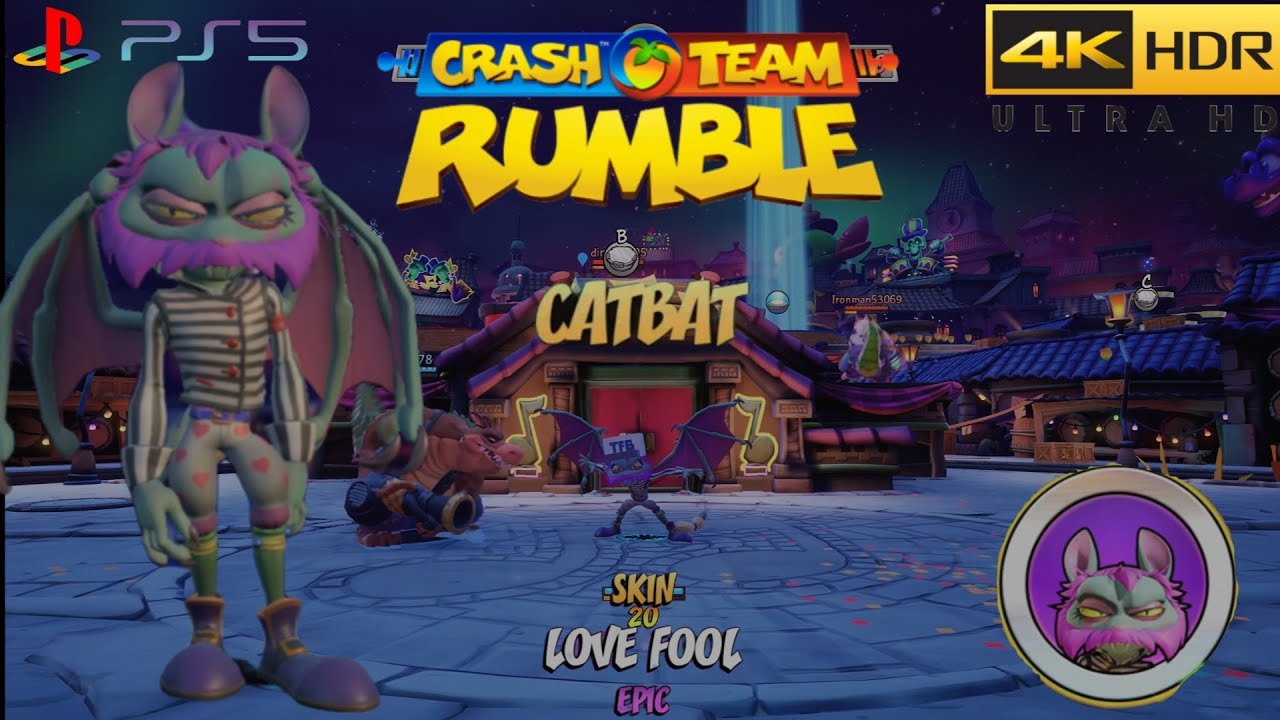 Crash Team Rumble: Competitive: Catbat Love Fool Skin (PS5) (4KHDR ...