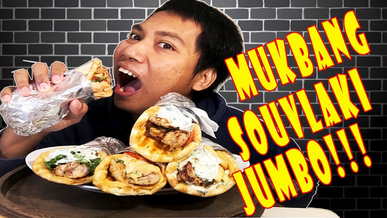 Greek food souvlaki - Mukbang KEBAB Yunani Porsi jumbo woww - YouTube