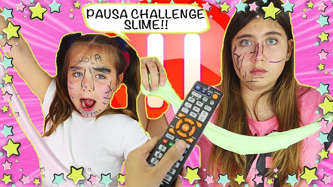 ⏸ PAUSE CHALLENGE haciendo SLIME 😀 con mi HERMANA!! 👭🏼 PAUSE CHALLENGE ...