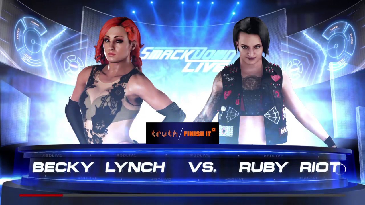 WWE 2K18 Becky Lynch VS Ruby Riot 1 VS 1 Match - YouTube