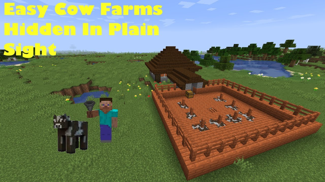 Minecraft 1.15.x Easy Cow Farm - YouTube