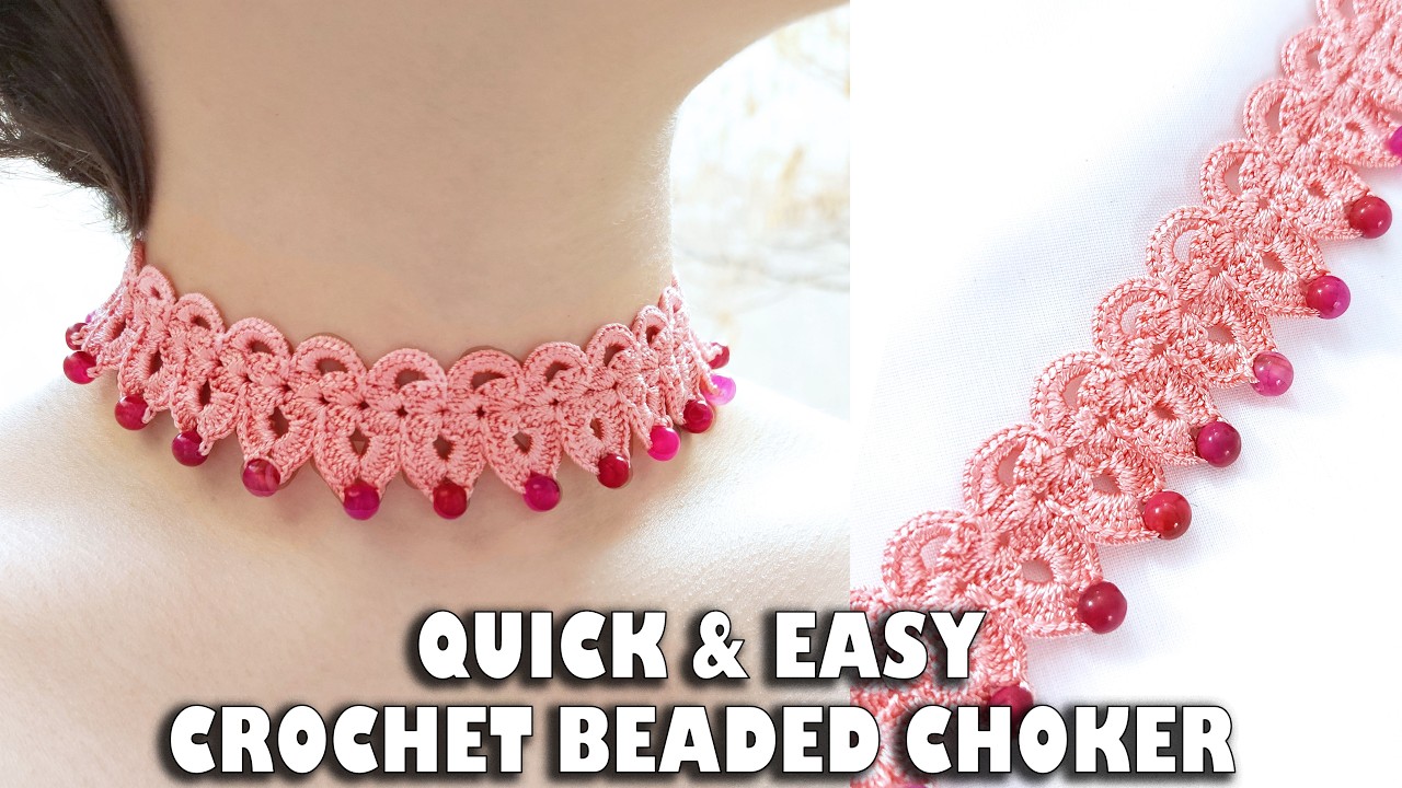 Elegant Crochet Beaded Choker Tutorial! (+ENG SUB) - YouTube