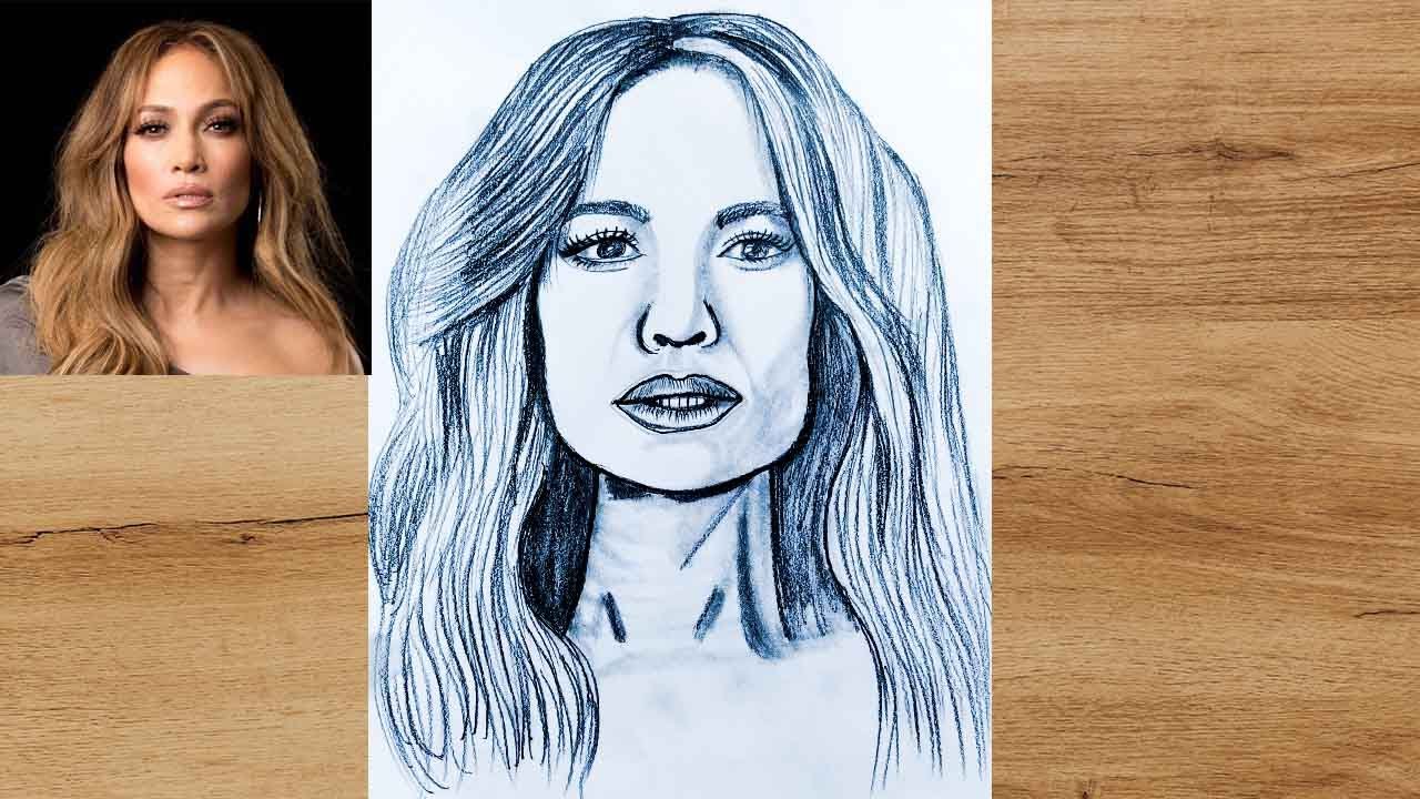 Drawing Jennifer Lopez | How to Draw Jennifer Lopez Step by Step ...