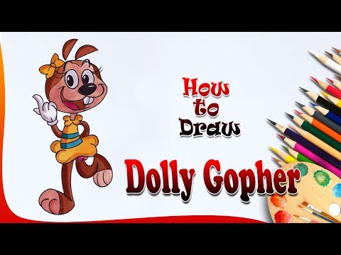 How to Draw Dolly Gopher || Golly Gopther || Easy drawing - YouTube
