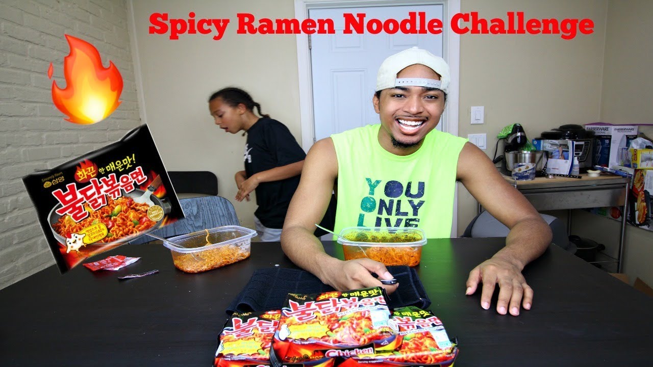 Spicy Ramen Noodle Challenge | *My Brother Starts Crying* - YouTube