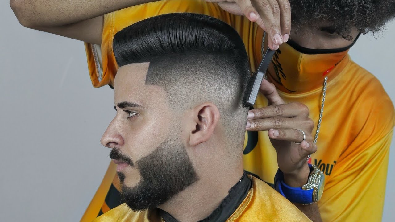 SIMPLE FADE😱degradê perfeito + penteado + barba pigmentada ️💈 - YouTube