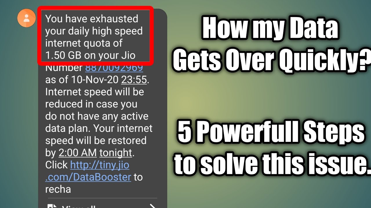 How to Stop Over Data Consumption | Fix Data Exhausted problem | High ...