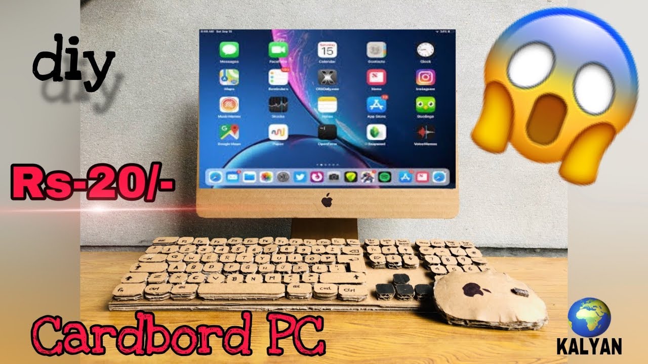 How to make apple iMac Computer project model with cardboard for ...