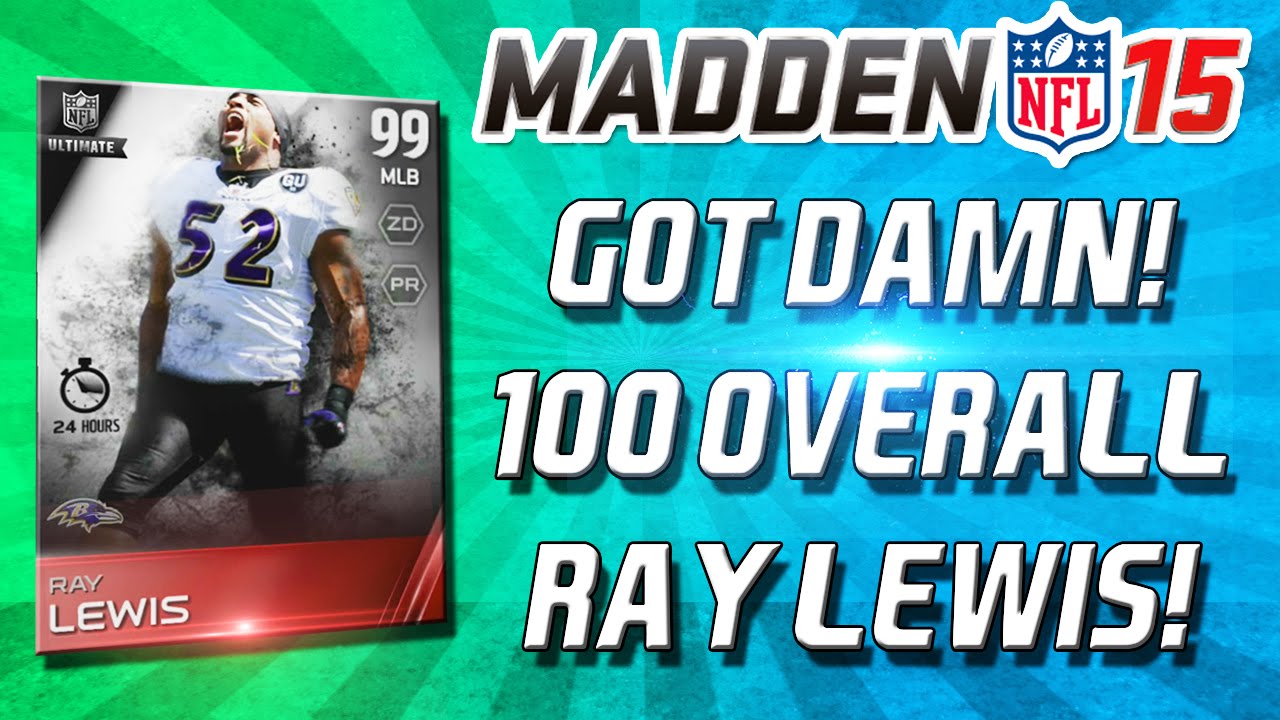 Madden 15 Ultimate Team - 100 OVERALL RAY LEWIS! NEW WALTER PAYTON ...