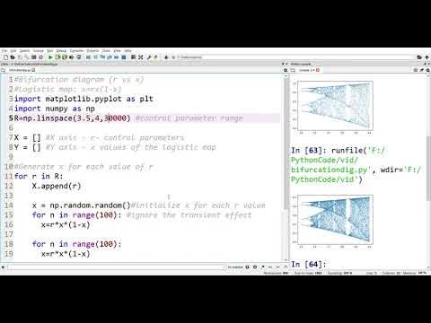 Bifurcation diagram for logistic map || 1D chaotic map using Python - YouTube