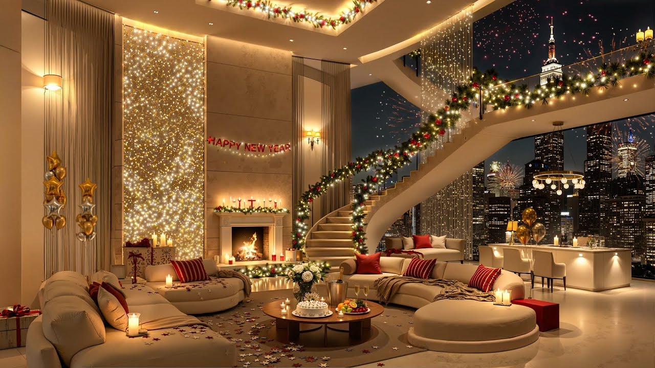 Cozy Apartment in Los Angeles 🌆 New Year's Eve Ambience with Smooth ...