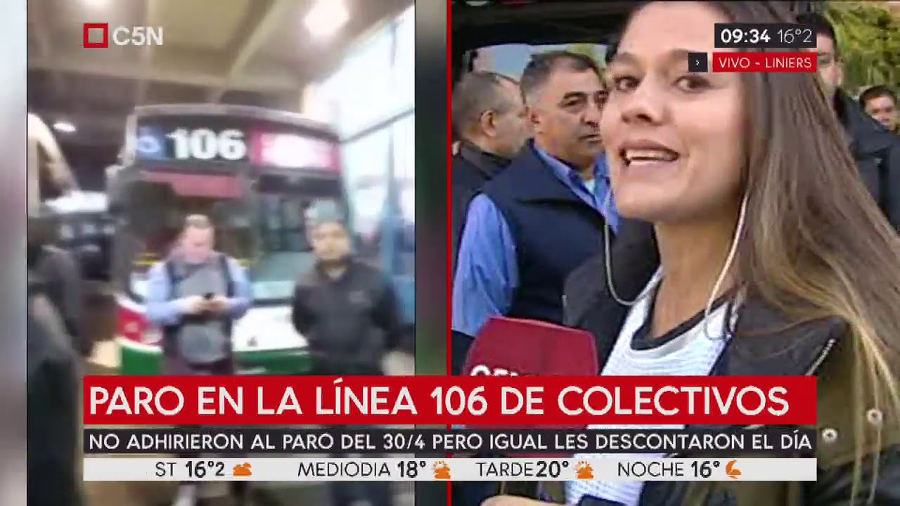 Paro en la línea 106 de colectivos - YouTube