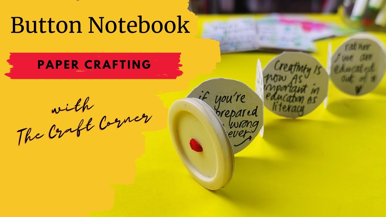 Make a miniature button notebook with the craft corner - YouTube