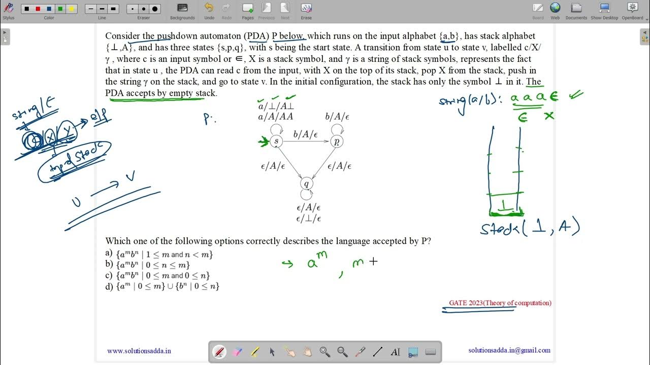 GATE 2023 | TOC | PDA | STACK | POP | EMPTY | GATE TEST SERIES ...