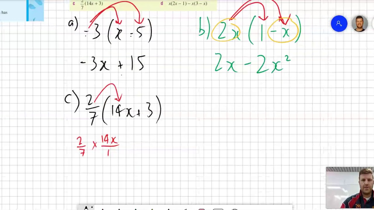 Expanding brackets using the distributive law - YouTube