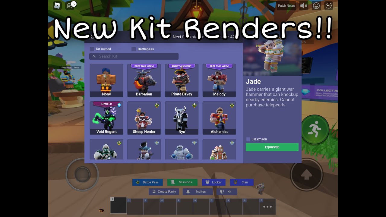 New Kit Renders And Search Bar - Roblox Bedwars (Kit Shop) - YouTube