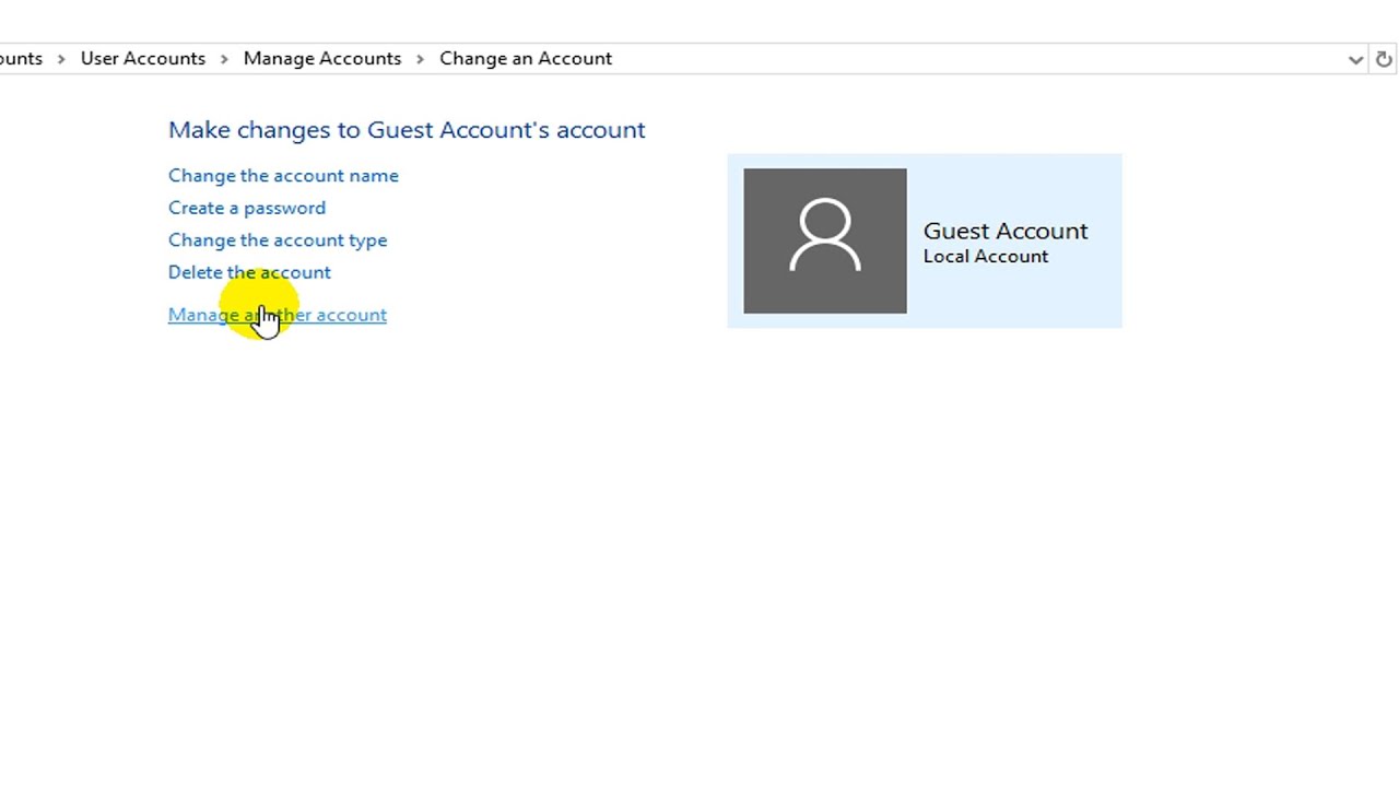 How to delete guest account in windows 10 - YouTube