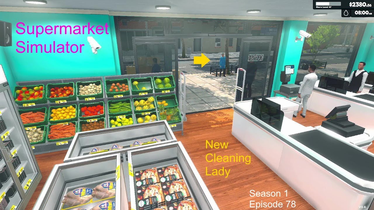 Supermarket Simulator | Hired A New Cleaning Lady | Season 1 Episode 78 ...