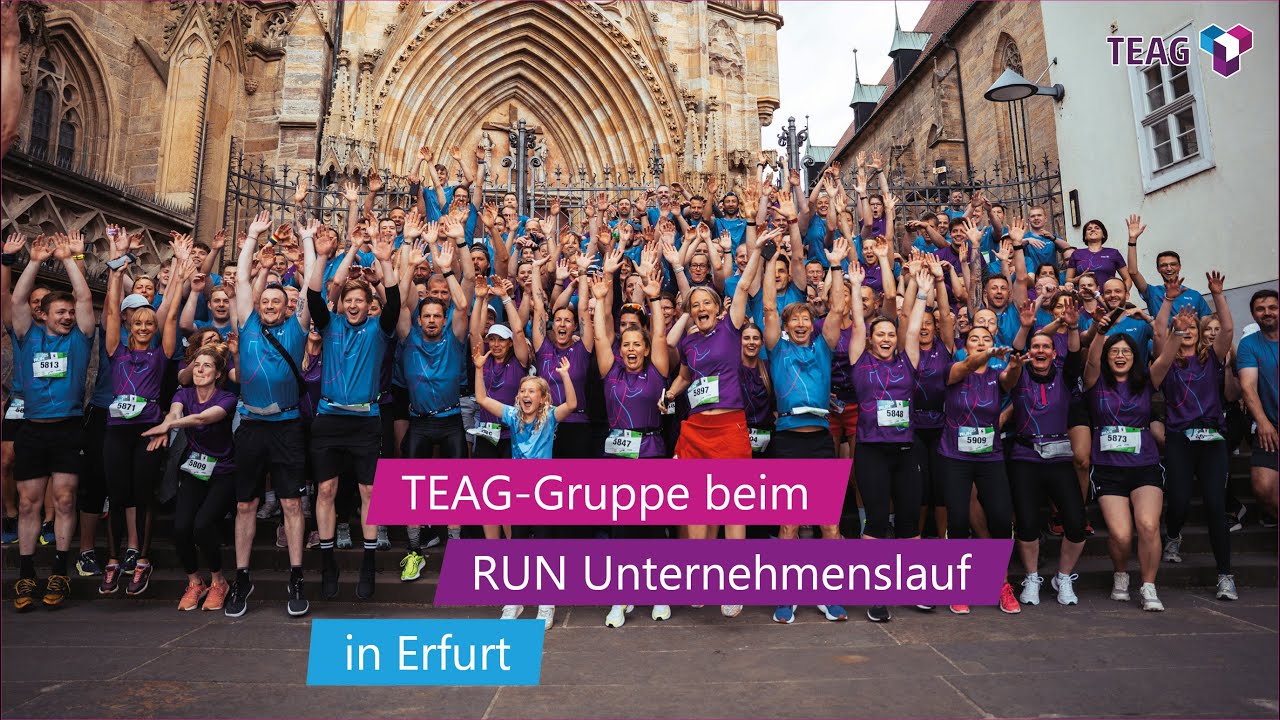 TEAG-Gruppe beim RUN Unternehmenslauf in Erfurt - YouTube