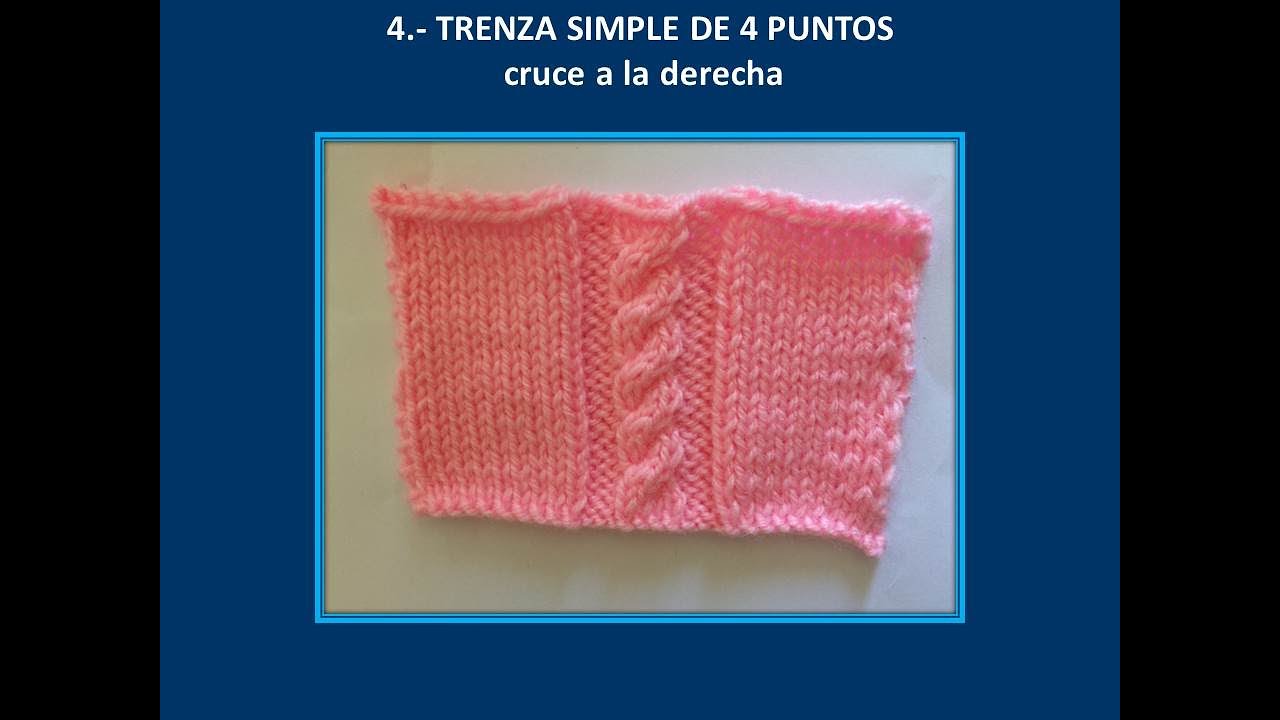 TRENZA SIMPLE DE 4 PUNTOS - TEJIDA A PALILLO - YouTube