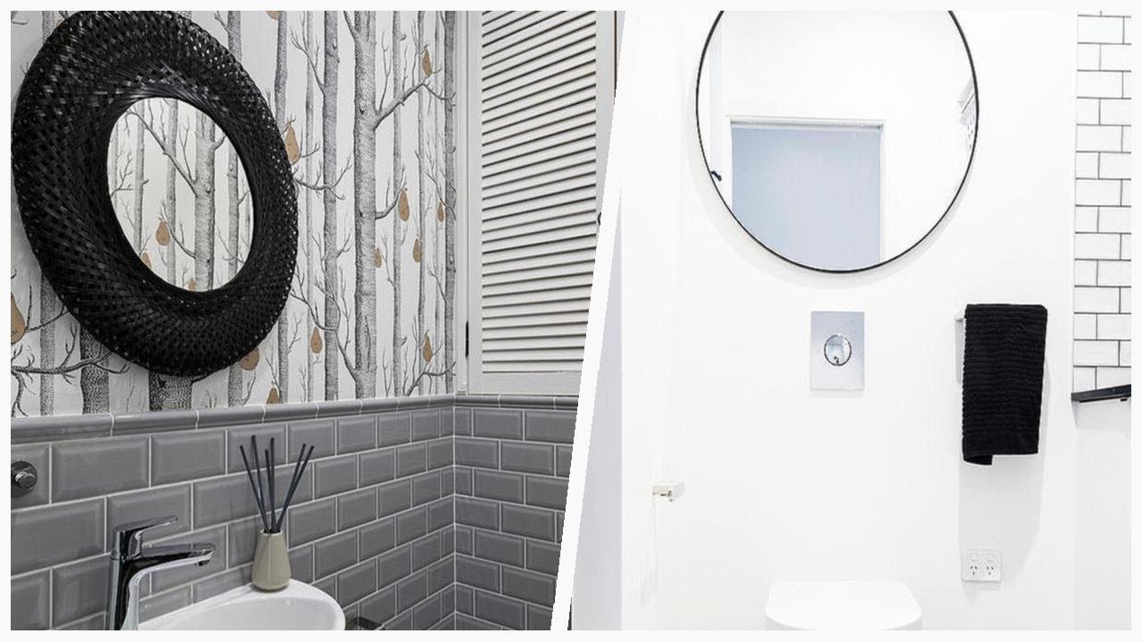 75 Subway Tile Powder Room With White Cabinets Design Ideas You'll Love ...